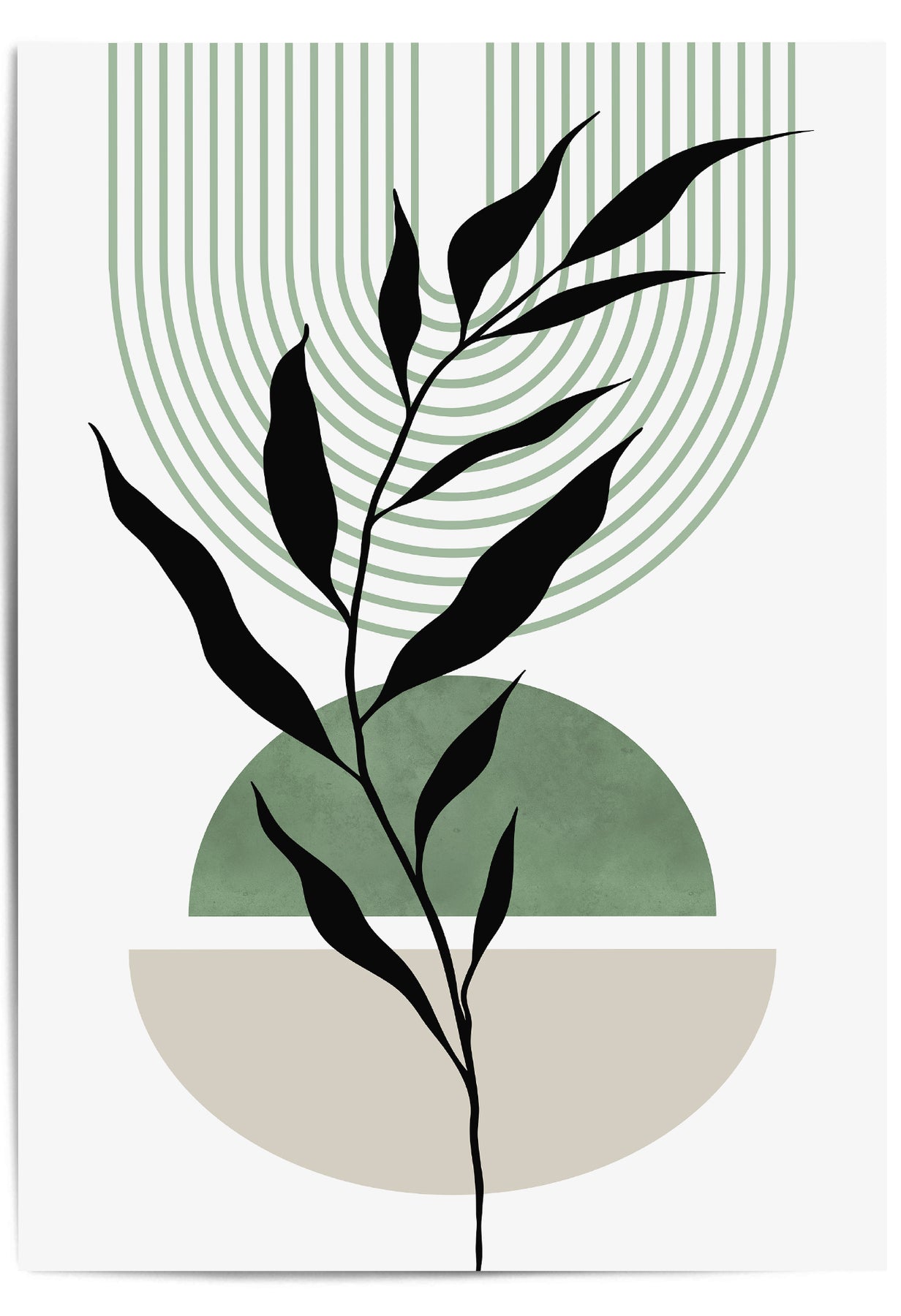 Mid Century Sage Green Wall Art Poster 1 – The Wall Habitat
